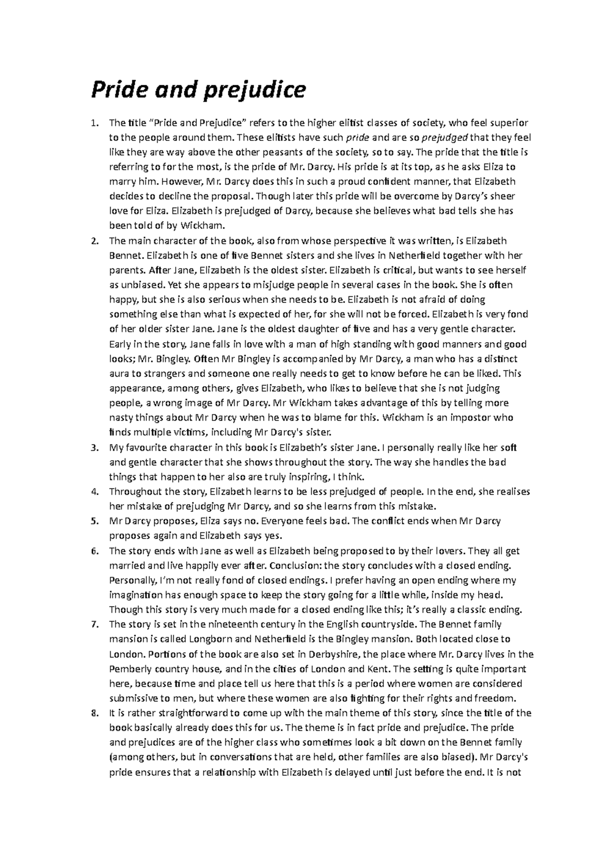 Pride and Prejudice Analysis: Class, Themes, and Character Insights ...