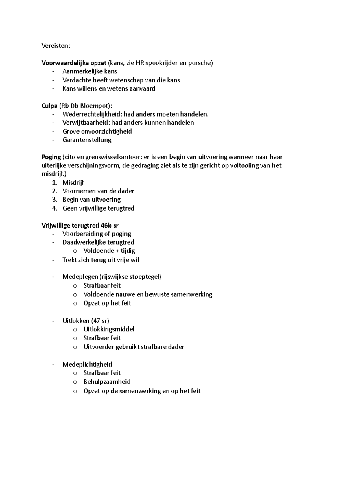 Vereisten Strafrecht: Voorwaardelijke Opzet en Poging verduidelijkt ...