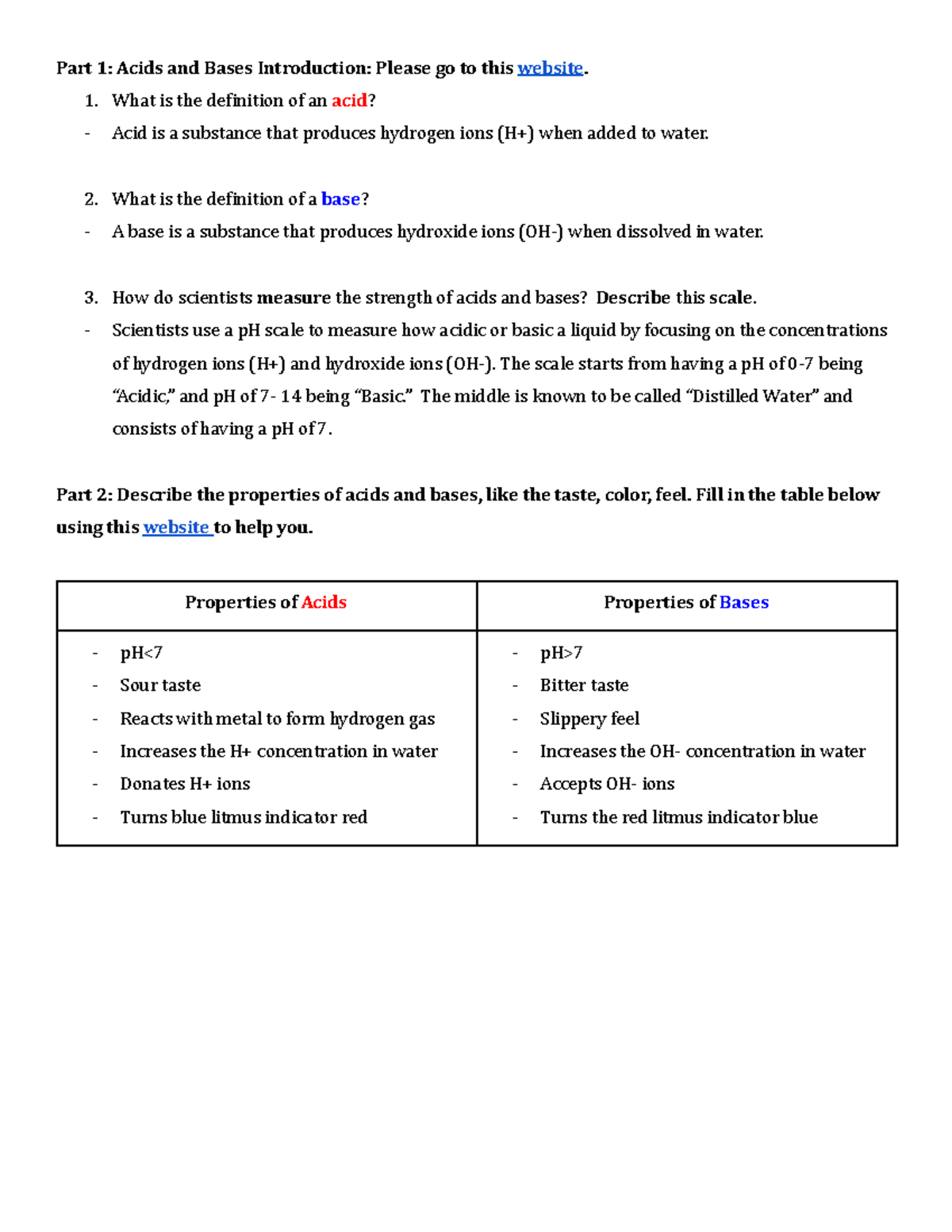 Chelsea Flores - Acids and Base Intro Webquest - Part 1: Acids and ...