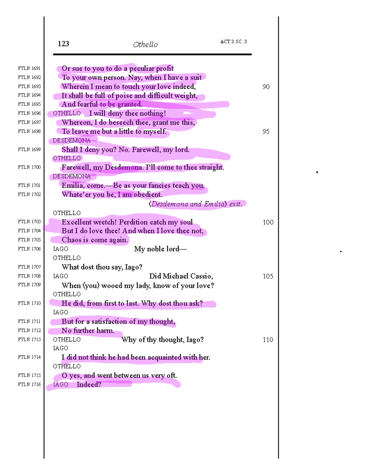 Othello Act III Scene III Analysis: Lines 100-318 Insights - Studocu