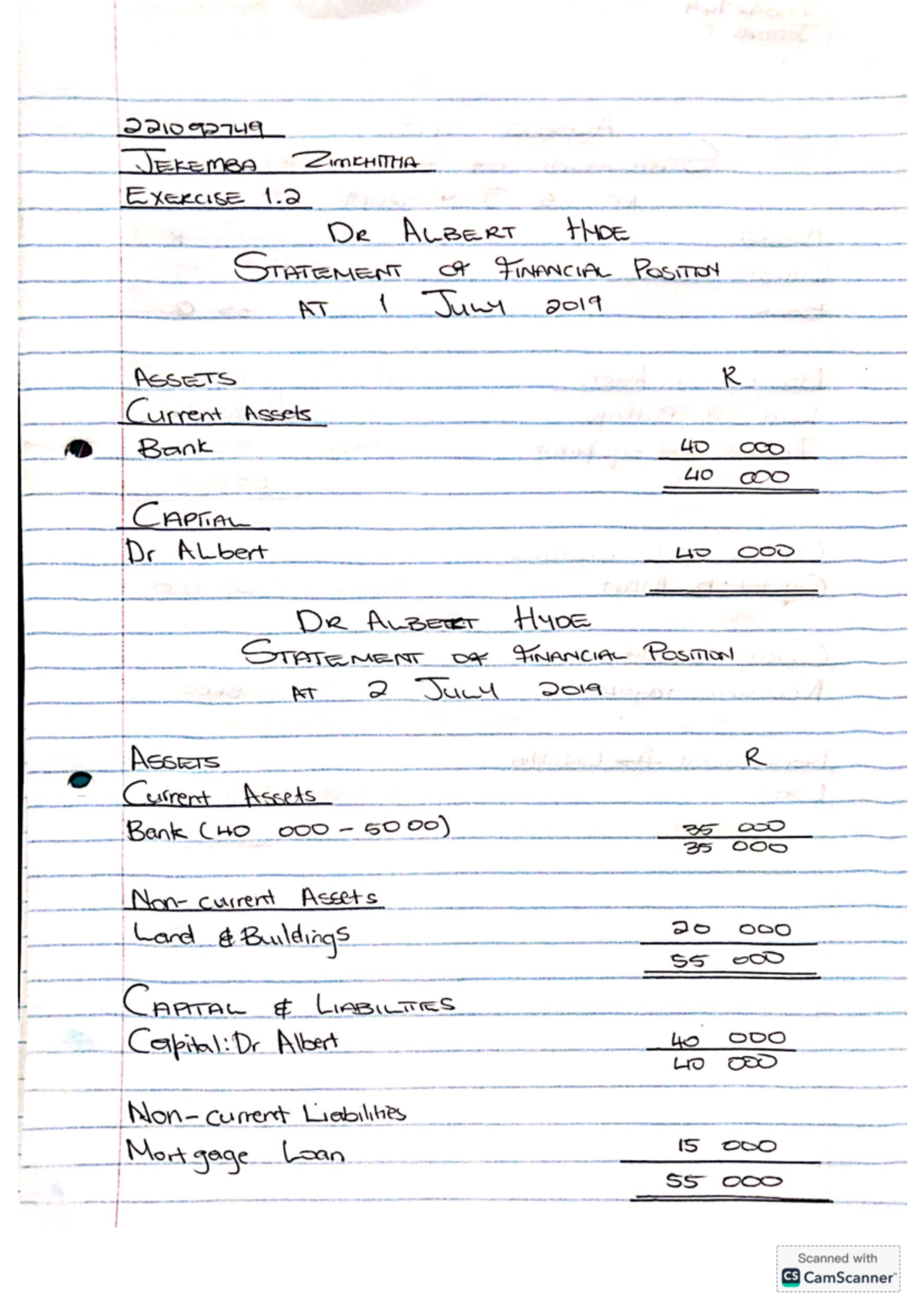 Dr. Albert Hyde's Financial Position Statement Review 221092749 - Studocu