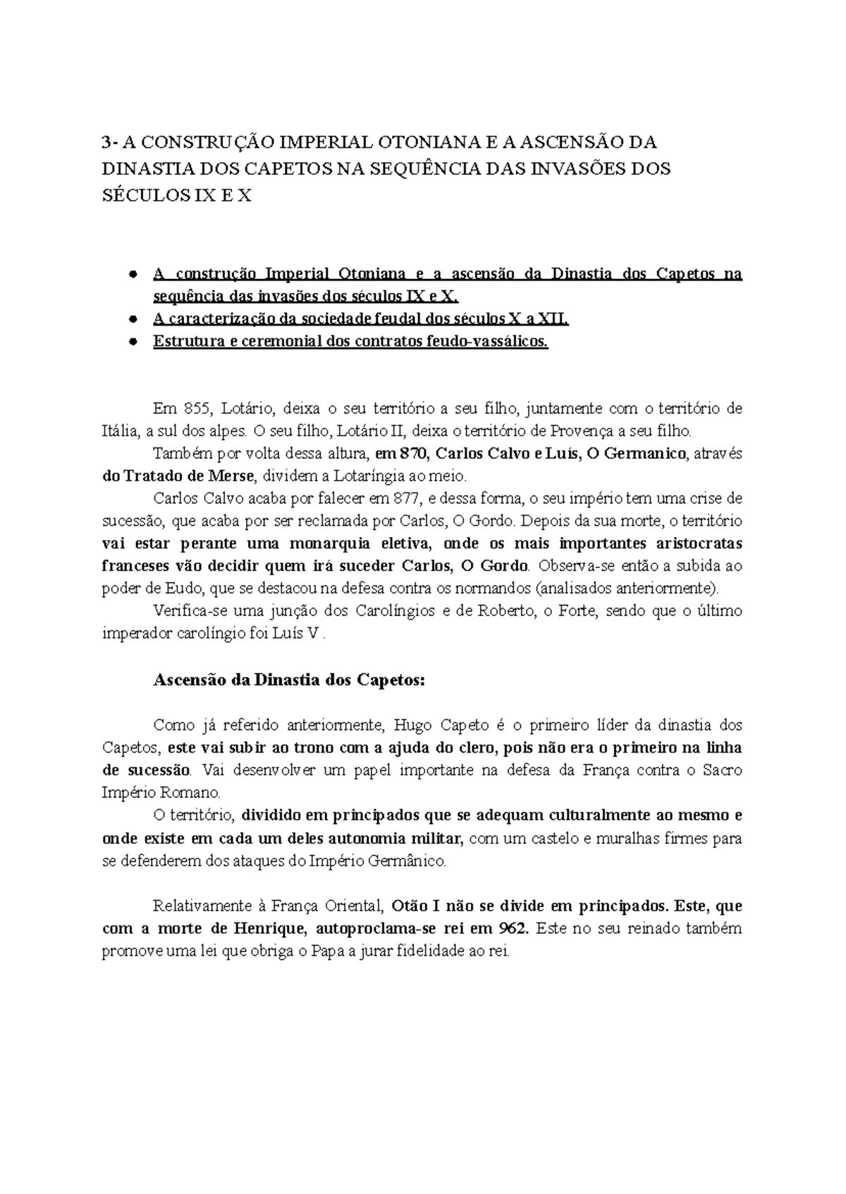 3- A Construção Imperial Otoniana E A Ascensão DA Dinastia DOS Capetos ...