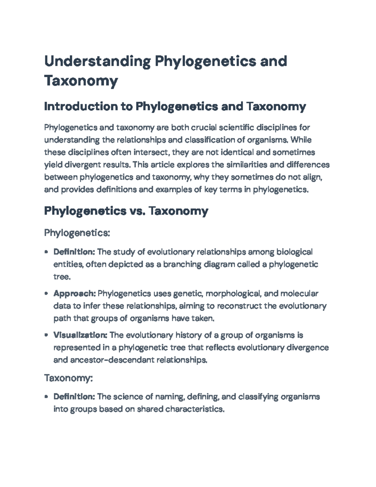 Understanding Phylogenetics and Taxonomy: Key Concepts and Differences - Understanding ...