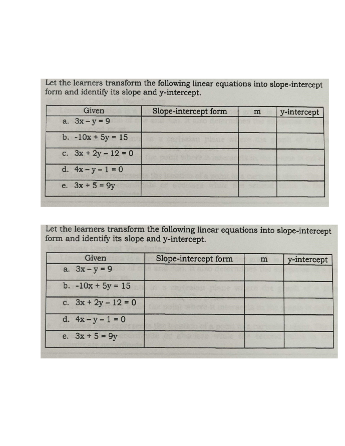 Transforming Linear Equations & Identifying Slopes - M3 - Studocu