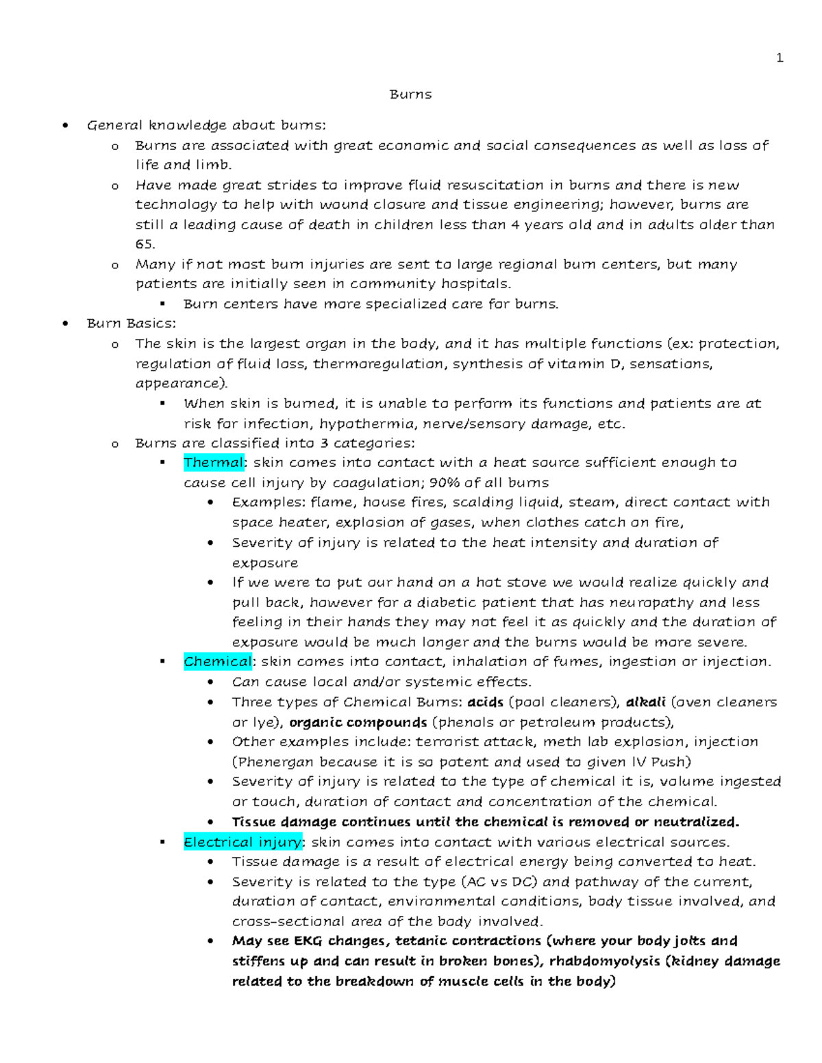 Burn Management Notes: Assessment, Treatment, and Nursing Care ...