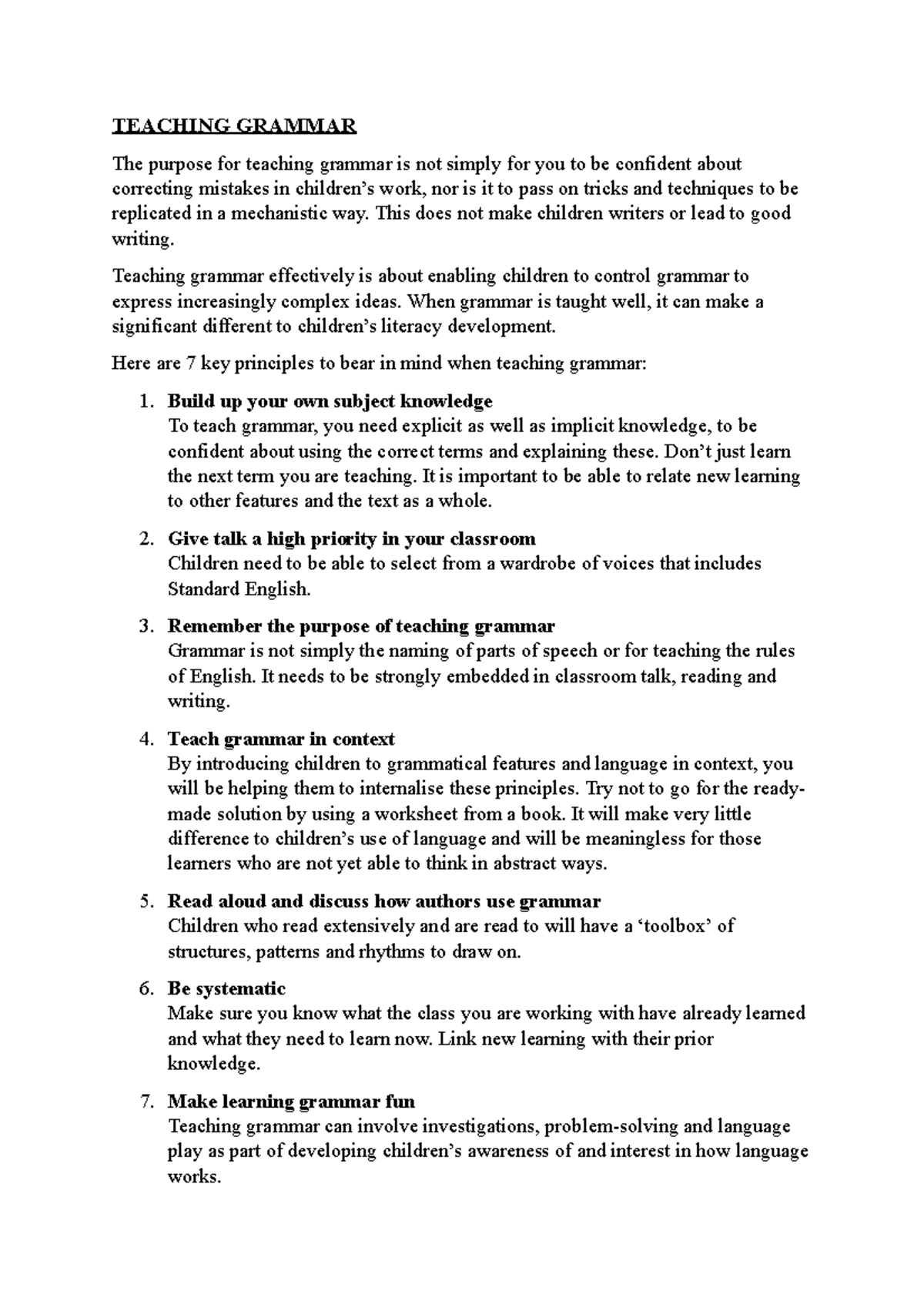 Teaching Grammar Effectively: Strategies and Approaches for Educators ...