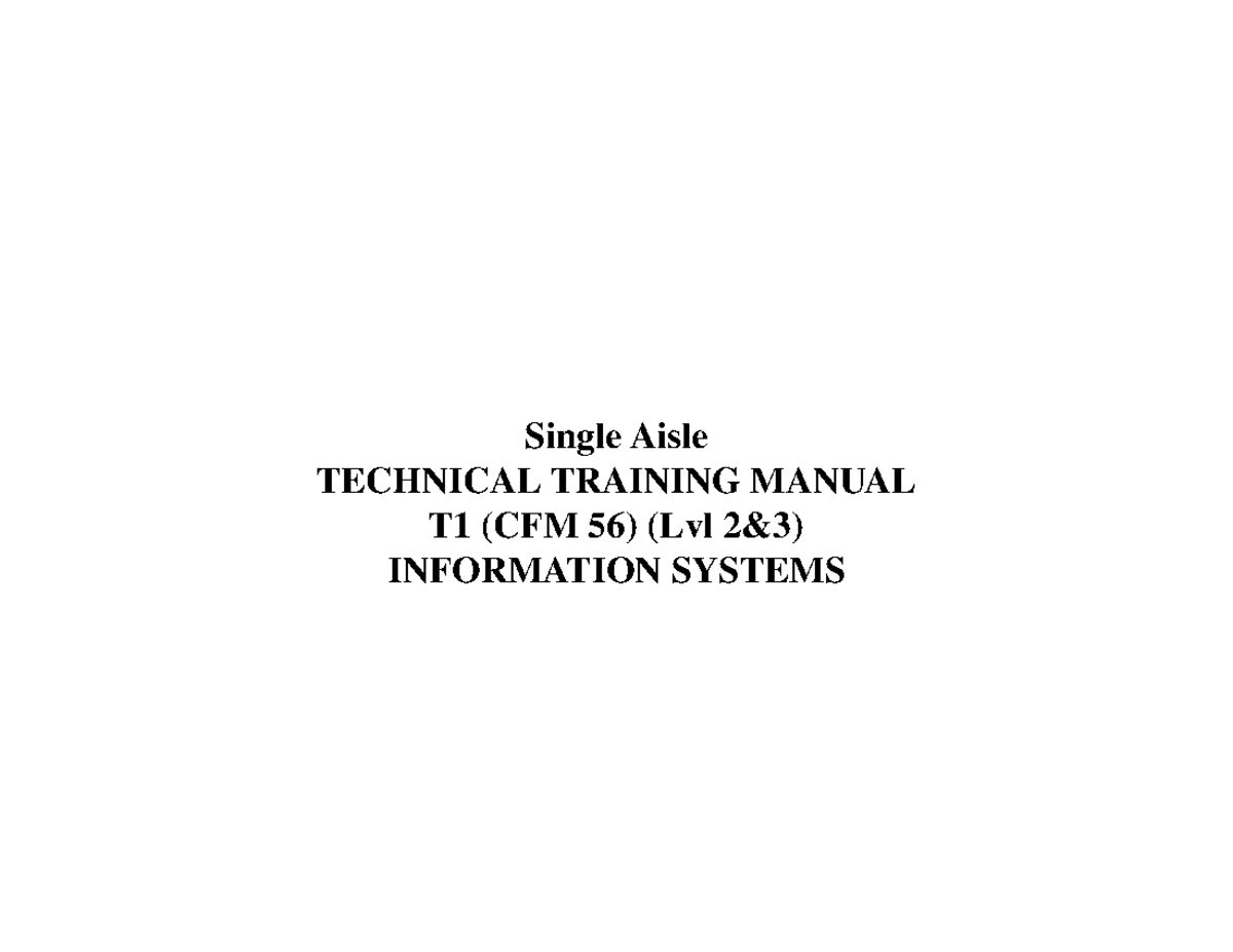 46 Information Systems - Single Aisle TECHNICAL TRAINING MANUAL T1 (CFM ...