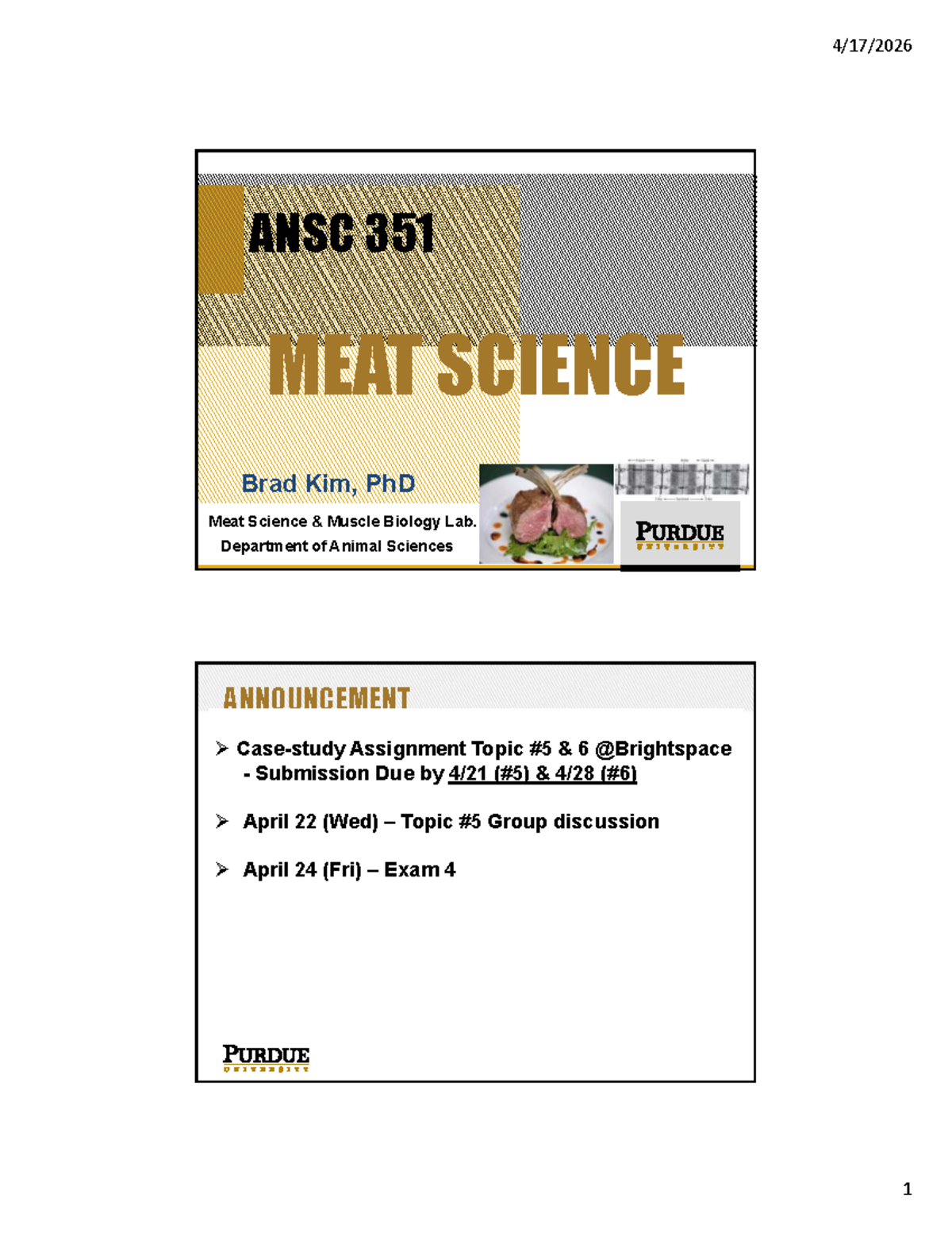 ANSC 351 Case Study Assignments & Exam Overview - Studocu
