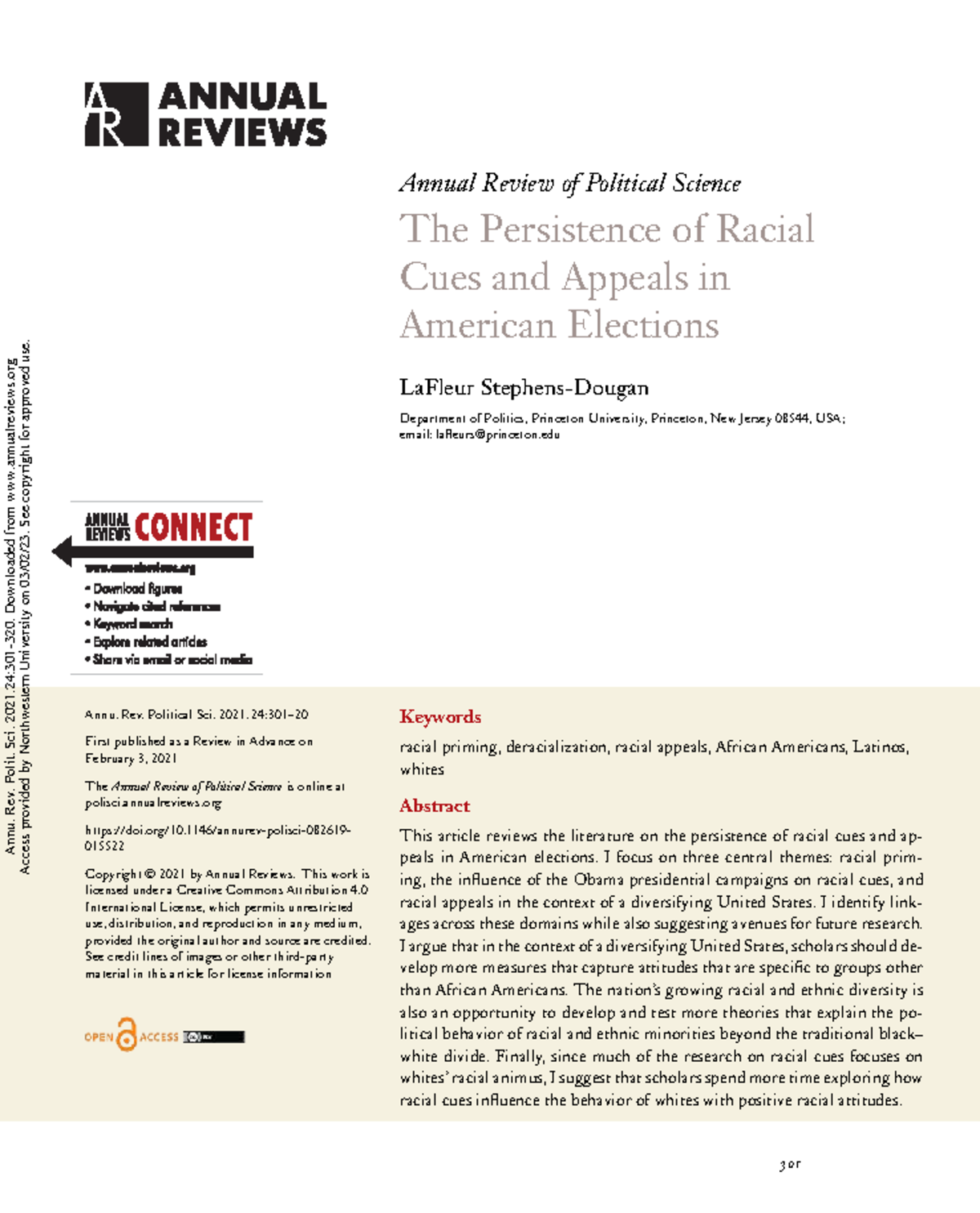 The Persistence of Racial Cues and Appeals in American Elections: A ...
