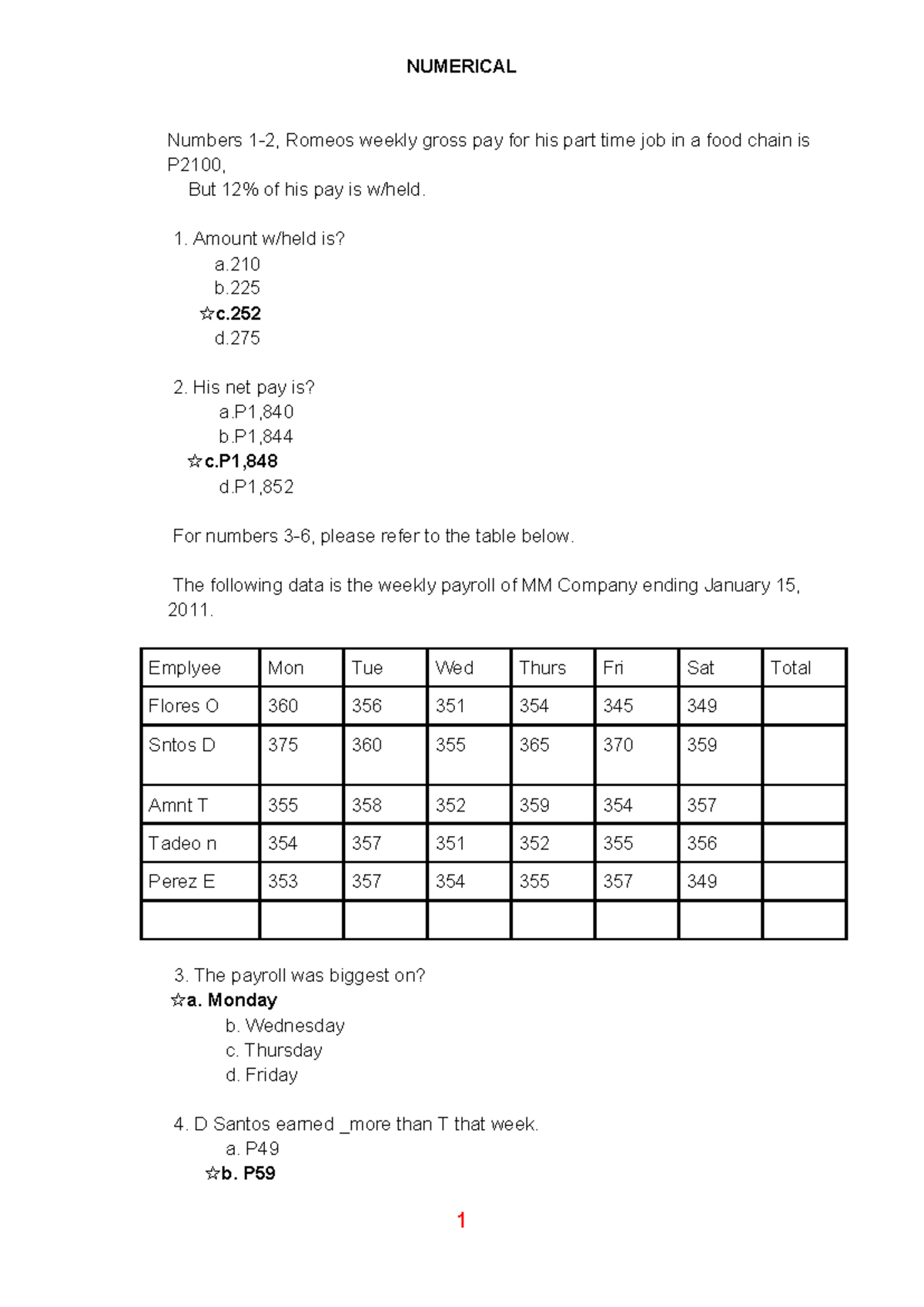 AFPSAT Reviewer 5-1: Numerical Problems and Solutions - Studocu