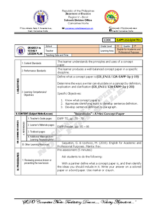 7Es-Lesson-Plan - DETAILED LESSON PLAN School: Grade level: Teacher ...