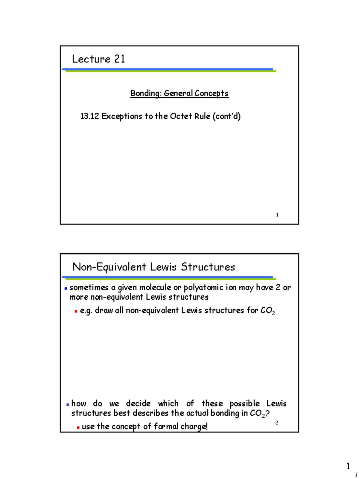 Lecture 21: Bonding Concepts & Octet Rule Exceptions - Studocu