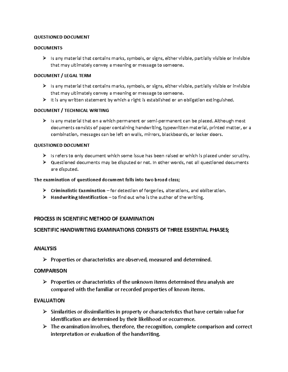 Questioned Document - QUESTIONED DOCUMENT DOCUMENTS Is any material ...