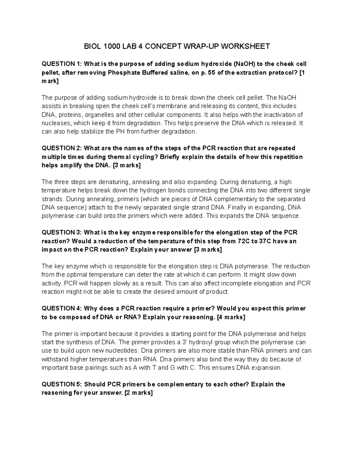 BIOL 1000 LAB 4 Concept Wrap-Up Worksheet - Key Insights and ...