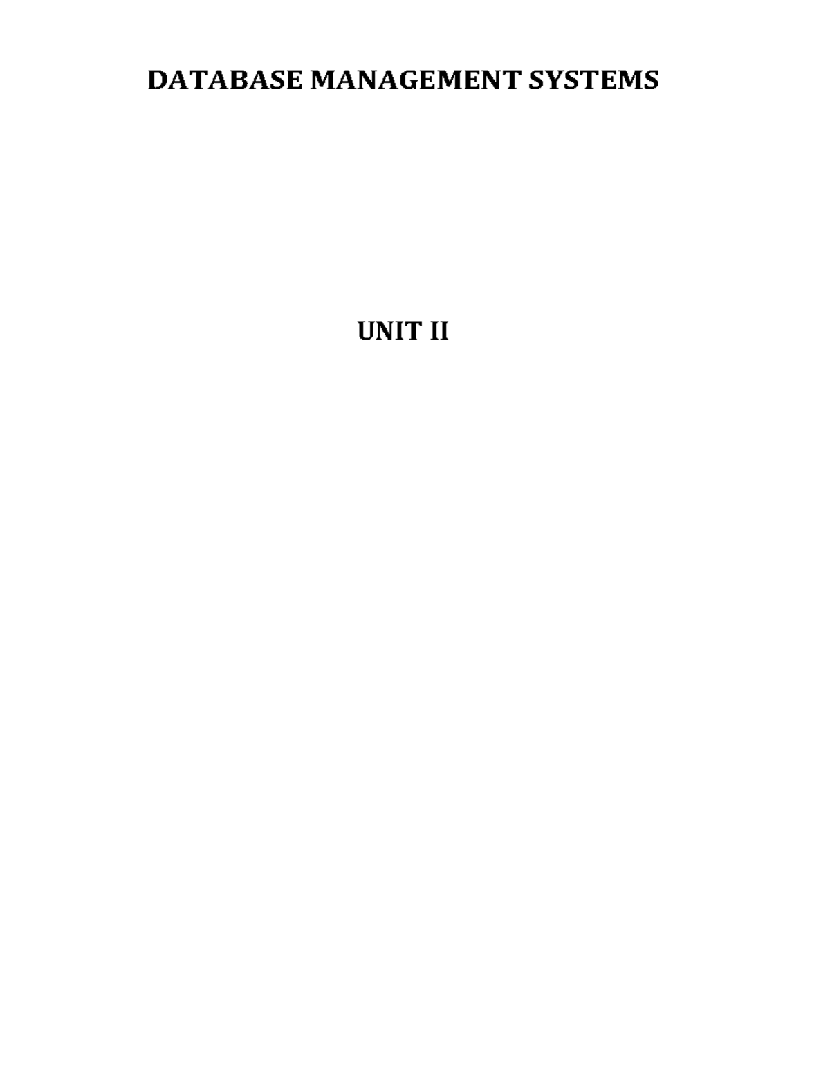 DBMS UNIT - 2 - Data base management system unit 2 complete notes for ...