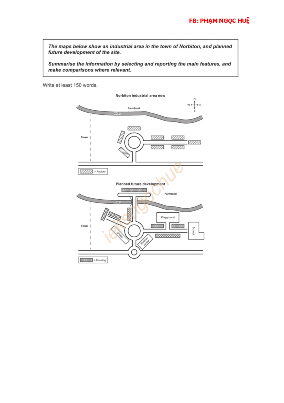 Cambridge 17 - TASK 1 - The two maps compare the current Norbiton ...