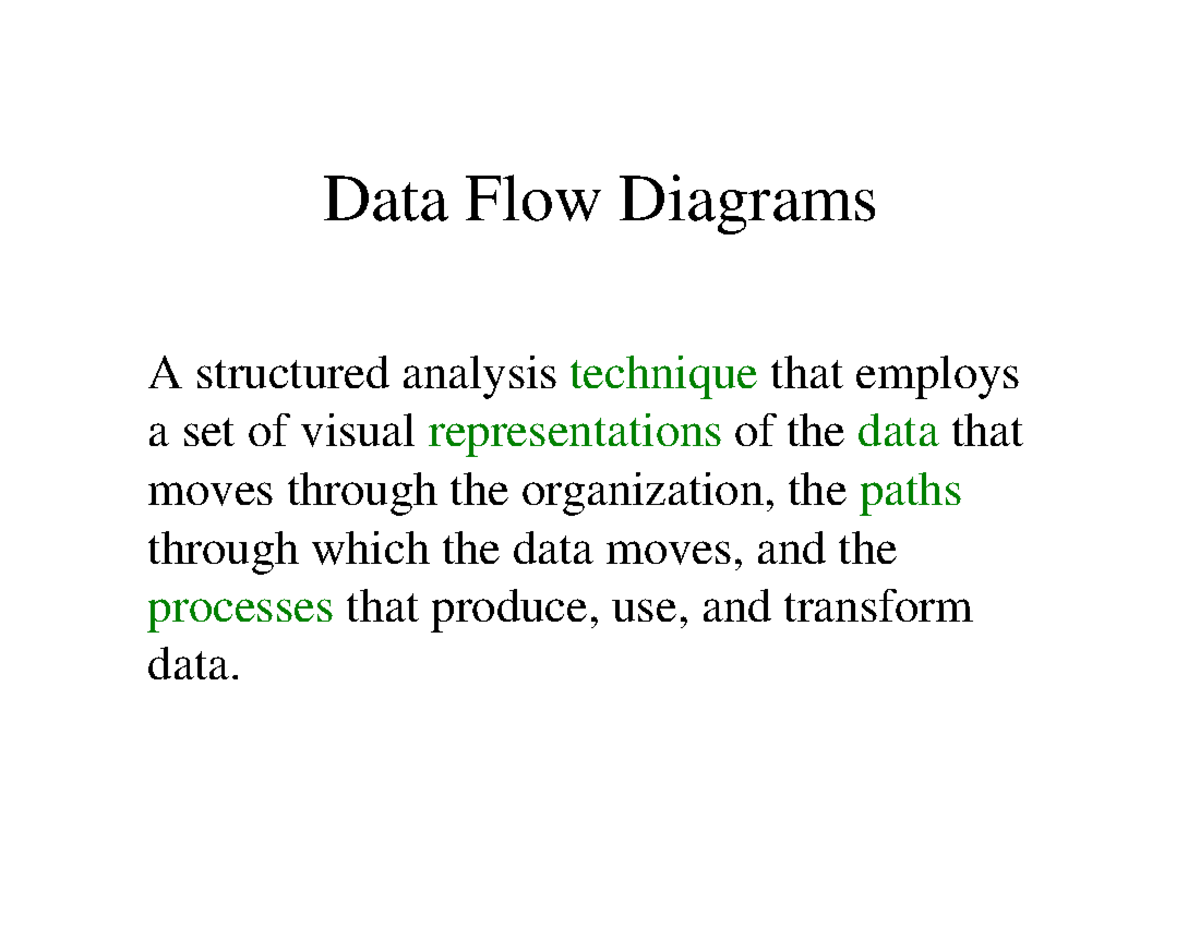 DFD PPT PDF - Understanding Data Flow Diagrams in Analysis - Studocu