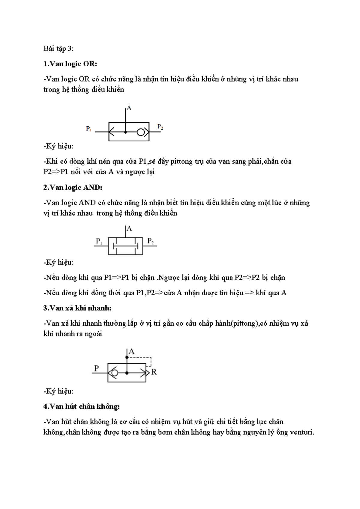 Bài tập 3: Van Logic OR, AND và Hệ Thống Điều Khiển TLKN - tdh - Studocu