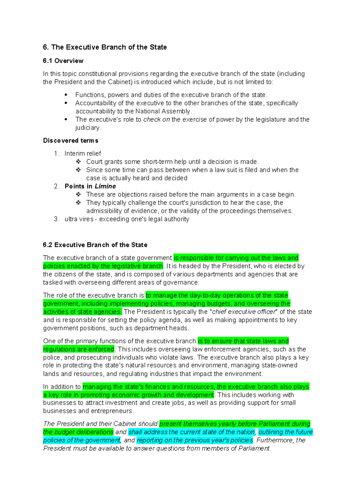 ## LAW 210: Executive Branch Overview and Constitutional Provisions ...