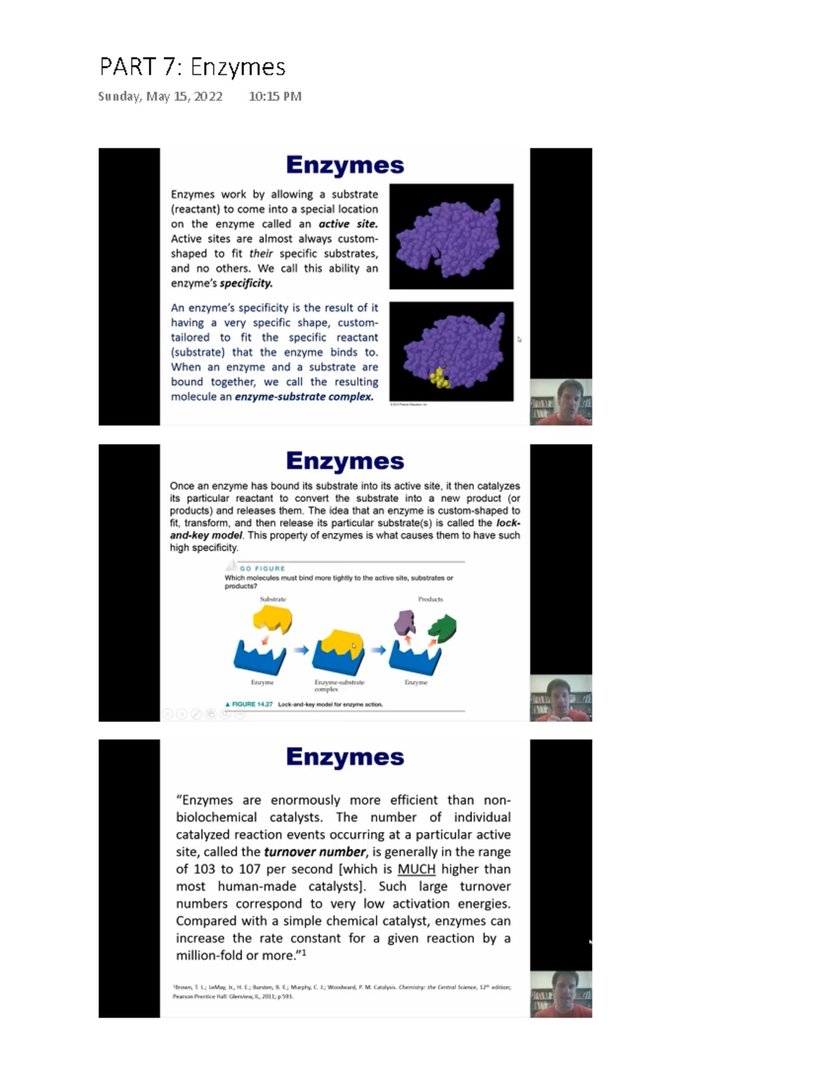 PART 7 - Enzymes: Comprehensive Study Guide Notes for 2022 - Studocu