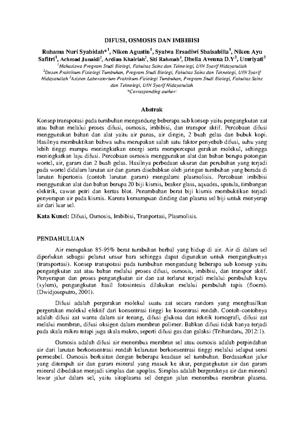Diferensiasi Proses Difusi, Osmosis dan Imbibisi dalam Fisiologi ...