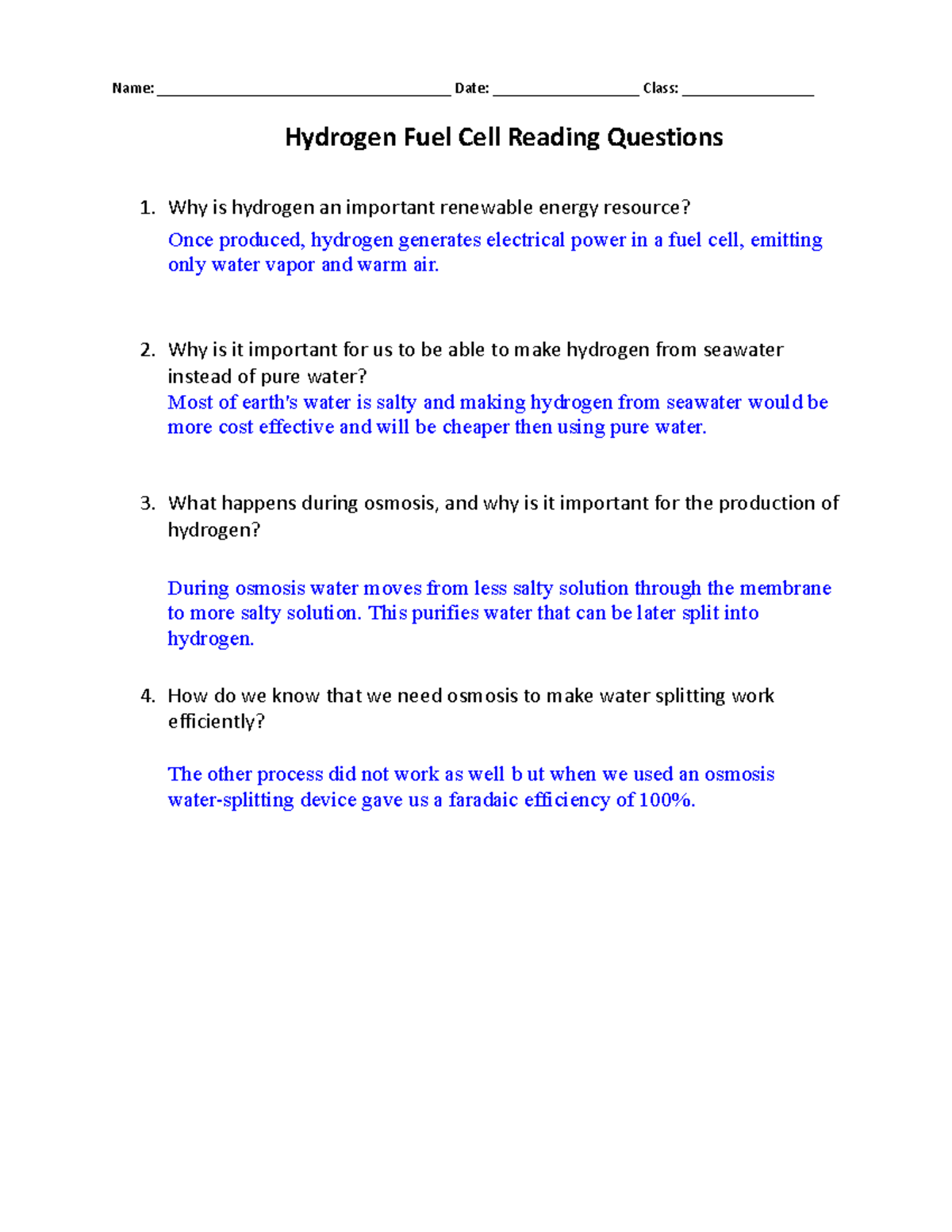 ABG Hydrogen Fuel Cell: Key Reading Questions and Insights - Studocu