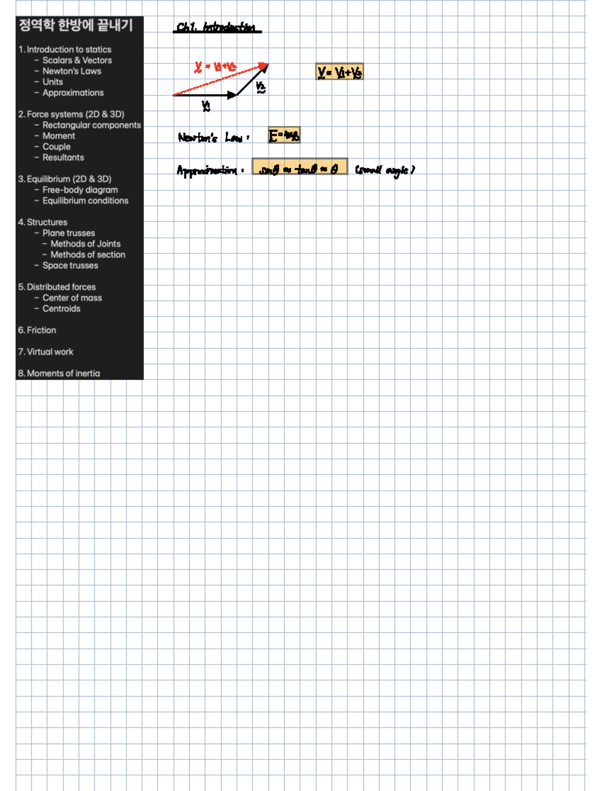 Chl 1: Introduction to Statics - Lecture Notes and Examples - Studocu