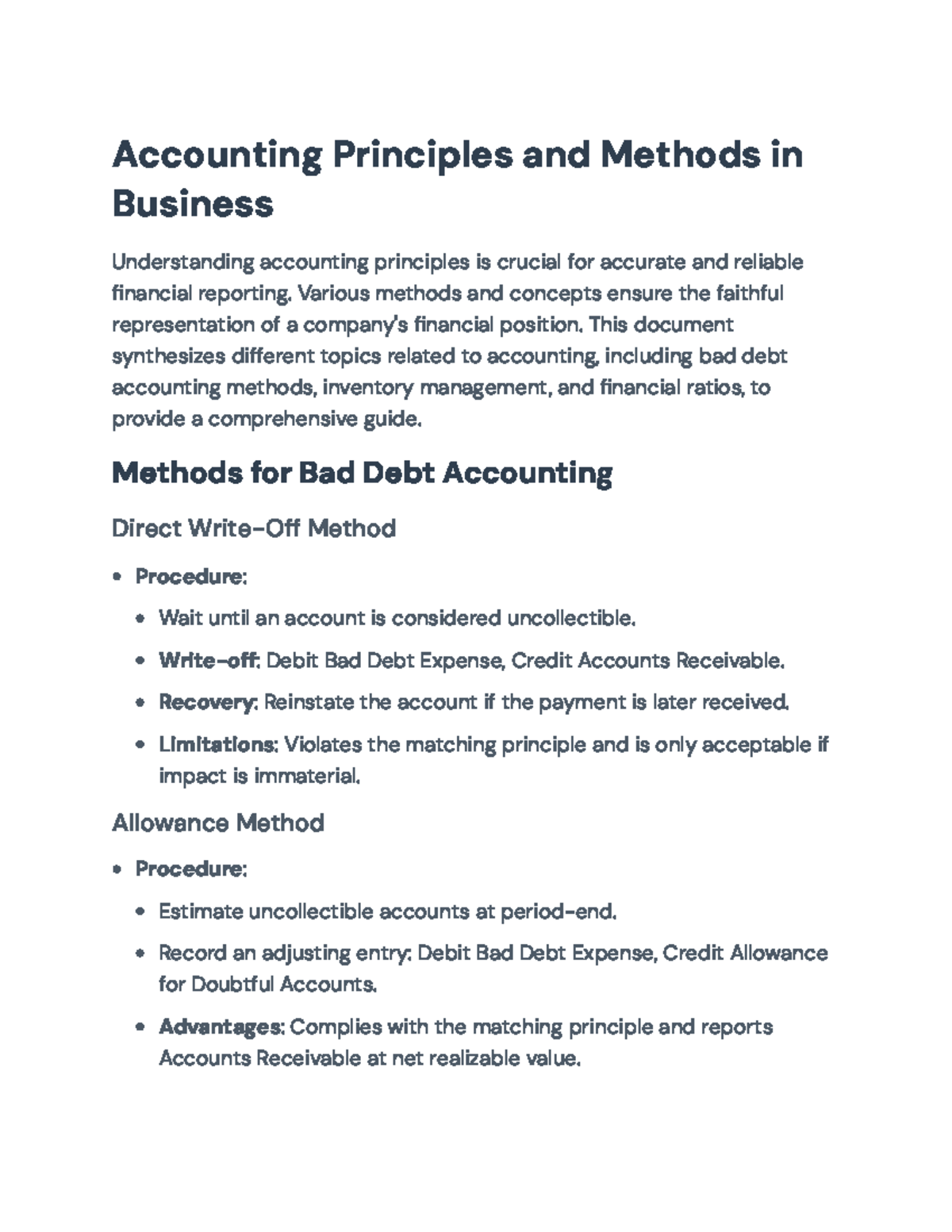 Comprehensive Accounting Principles: Guide to Methods and Analysis ...