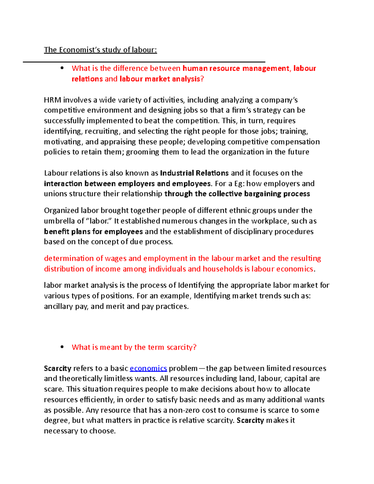 Labour Economcs Midterm Q&A: Key Concepts and Analysis - Studocu
