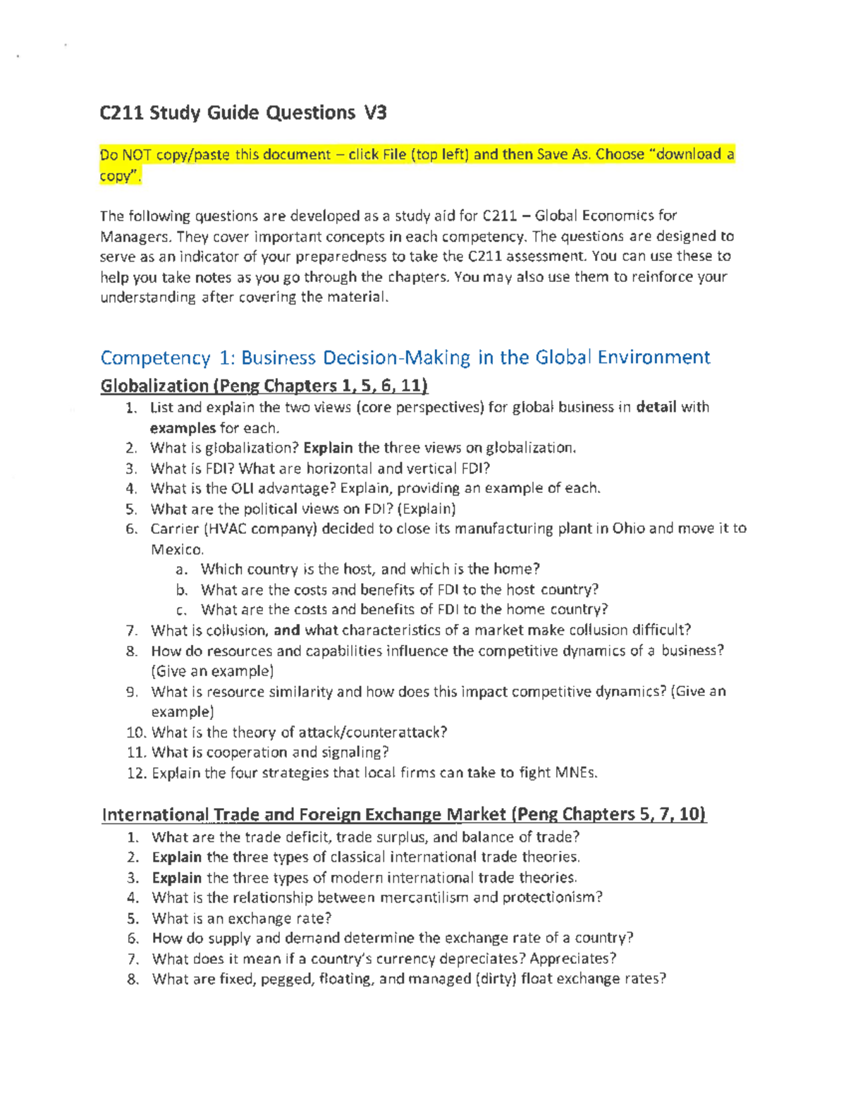C211 Study Guide Questions - Version 3 for Review - Studocu