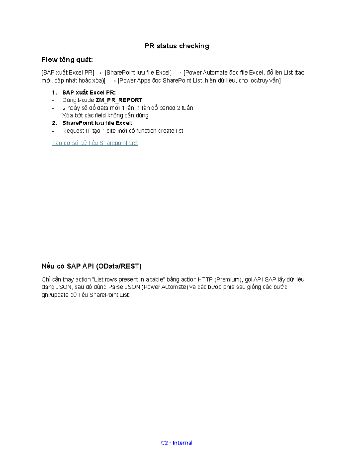 C2 Internal: Draft PR Status Checking Flow & Excel Automation - Studocu