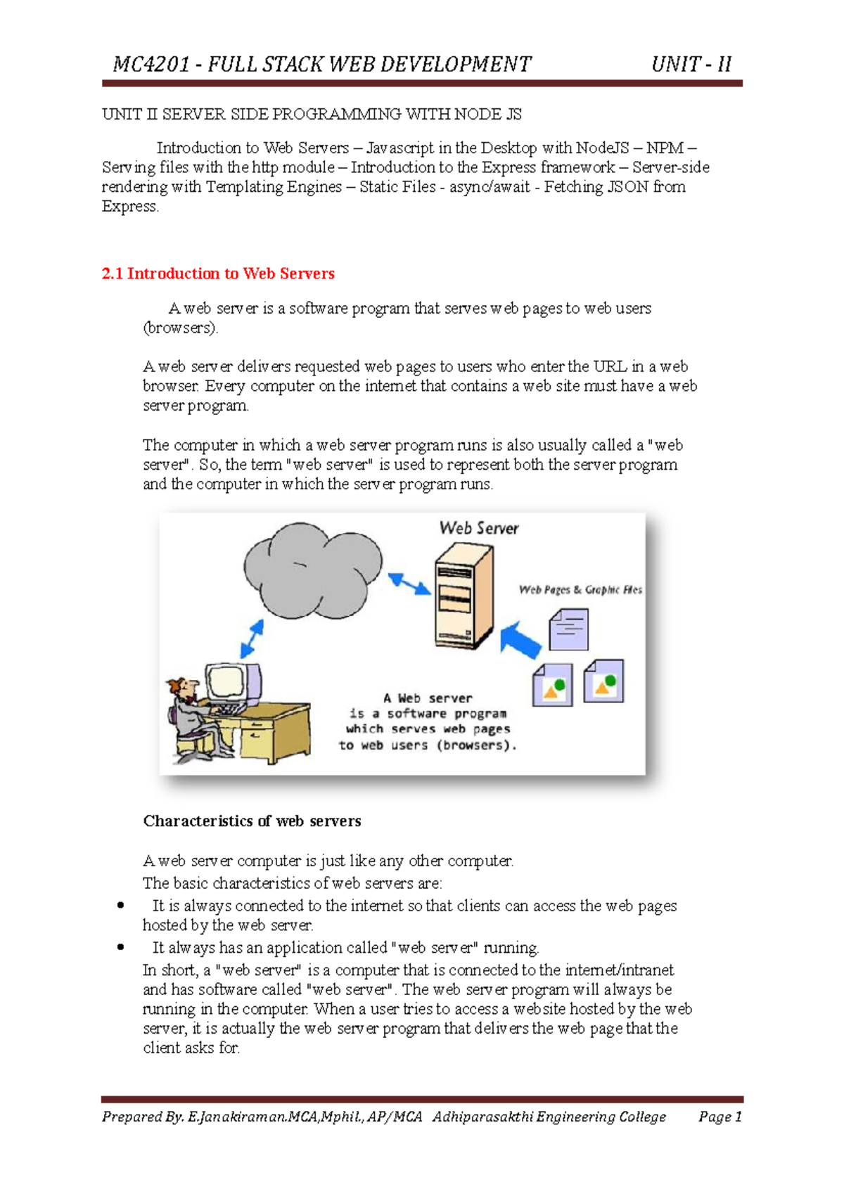 UNIT II: Server-Side Programming with Node.js - Comprehensive Guide ...