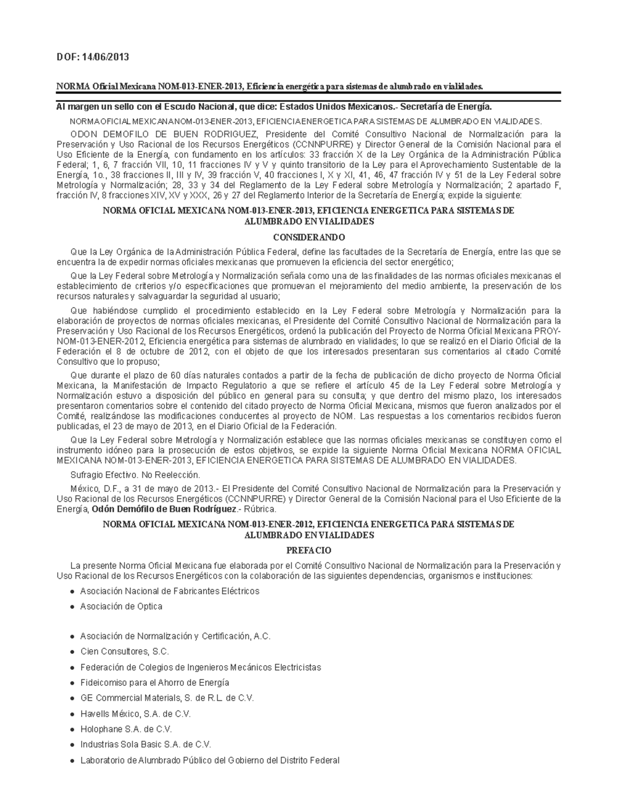 NOM-013-ENER-2013: Eficiencia Energética en Sistemas de Alumbrado Vial ...
