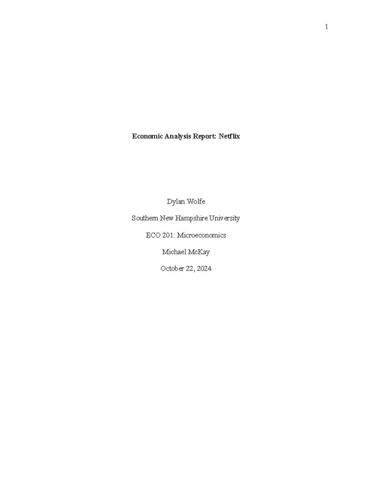 ECO 201 Module 8 Final Project: Economic Analysis of Netflix - Studocu
