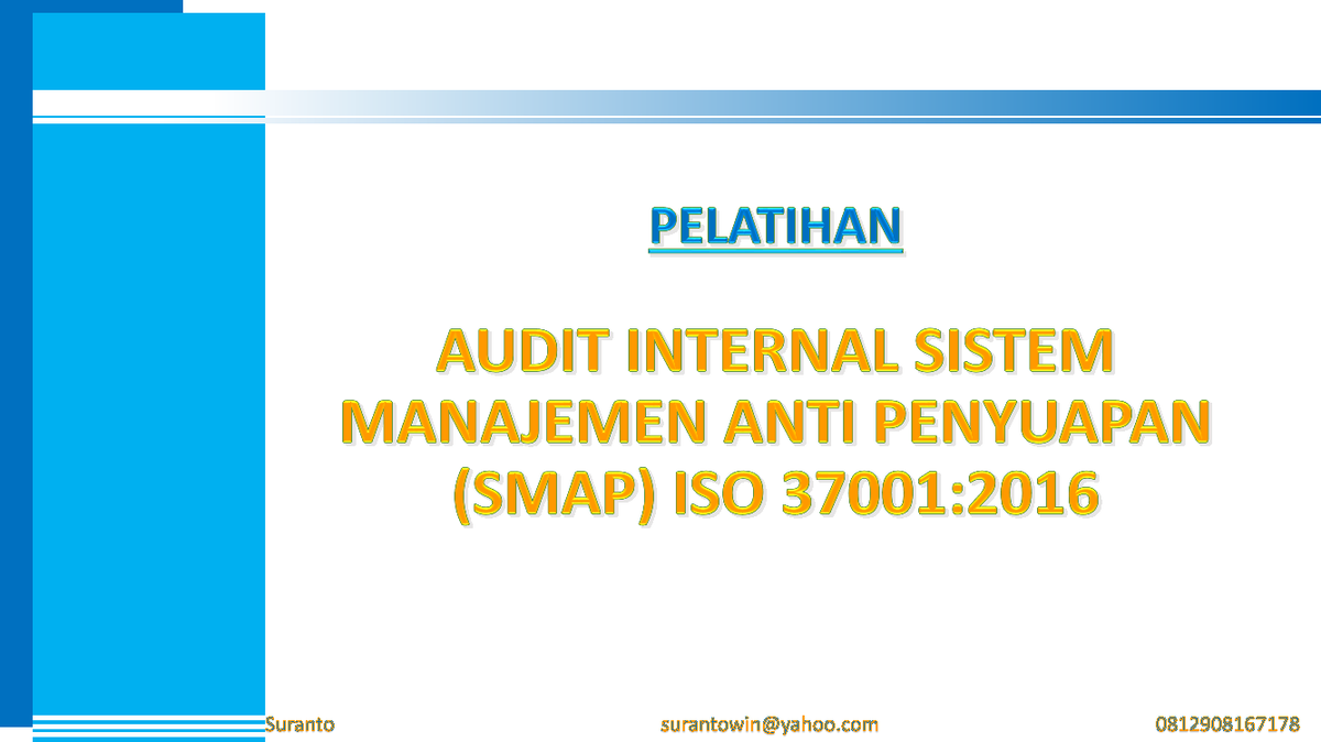 Materi Audit Internal Training - Proses, Checklist, dan Perencanaan ...