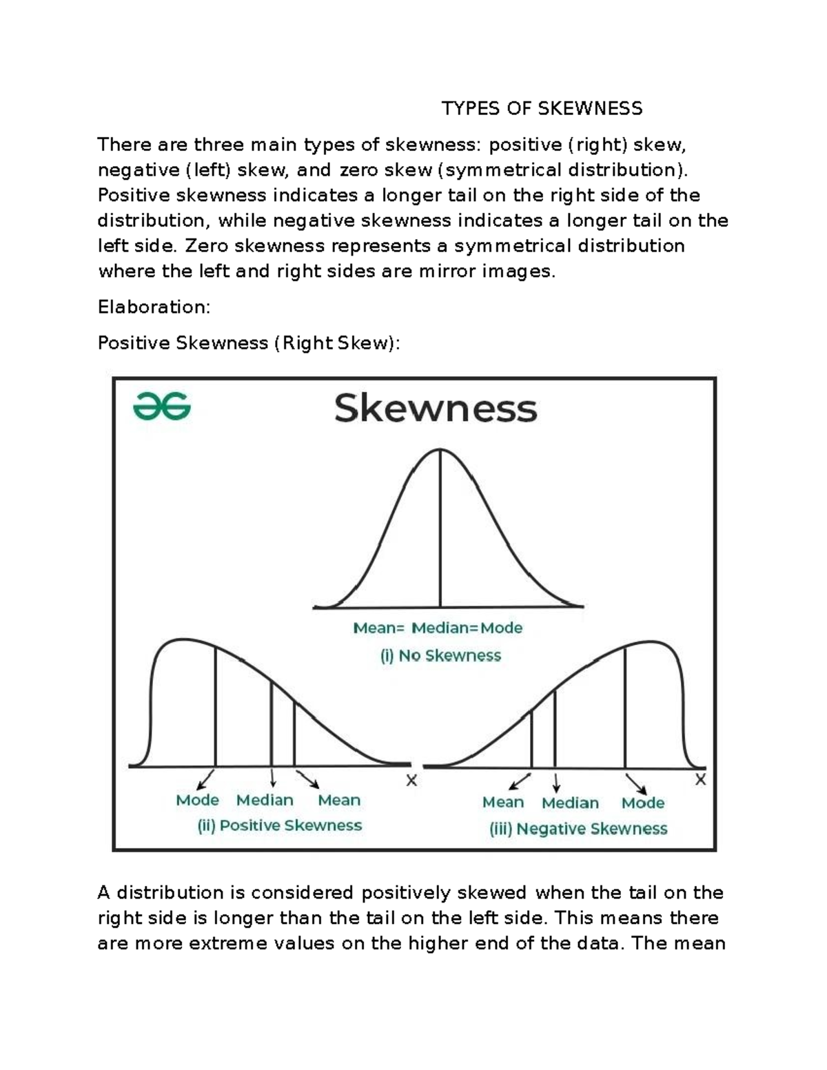 Types of Skewness Explained: Positive, Negative, and Zero Skew - Studocu