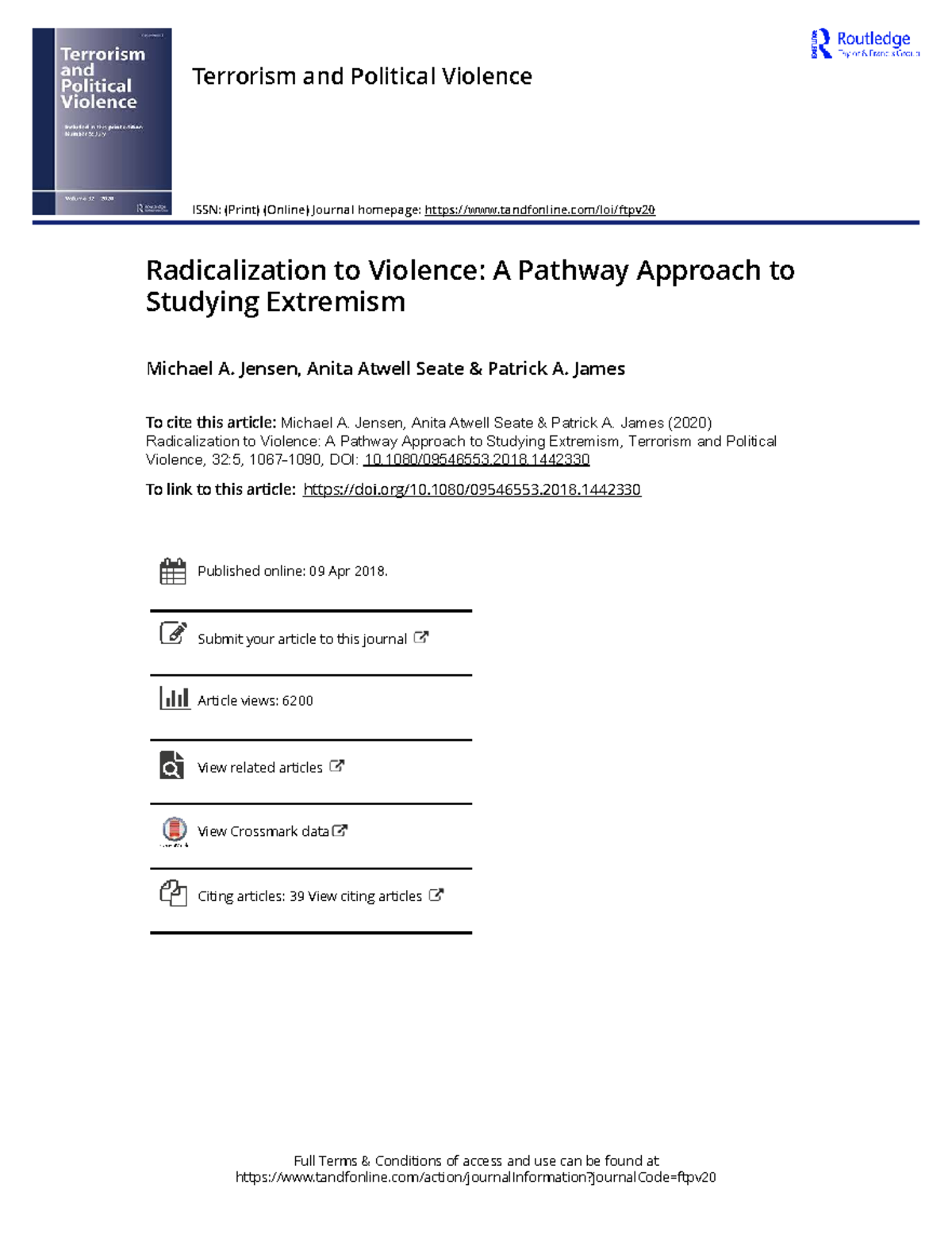Analysis of Radicalization Pathways to Violent Extremism: A fs/QCA ...