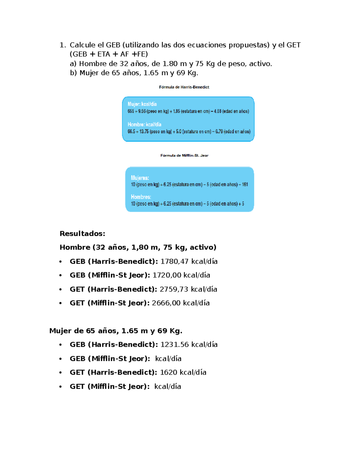 Calcule el GEB - calcular el geb - 1. Calcule el GEB (utilizando las ...