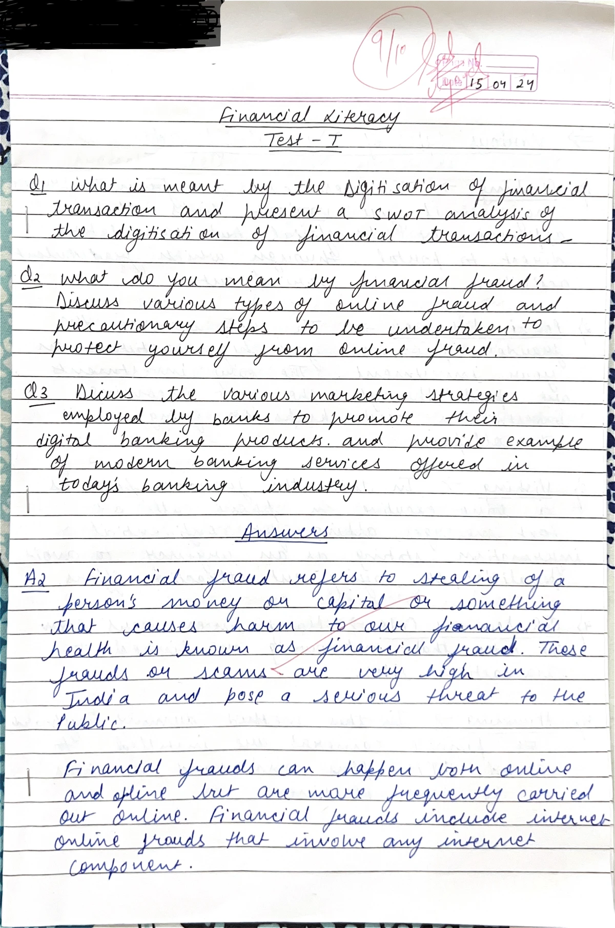 Financial Literacy PYQ Paper - Course VAC, Semester 2022-23 - Studocu