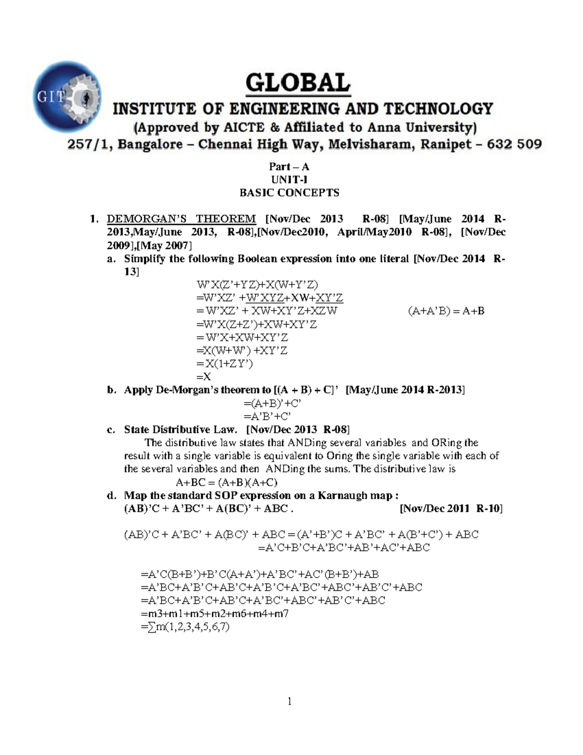 EC3352 - Digital System Design QB R2021: Comprehensive Study Notes ...