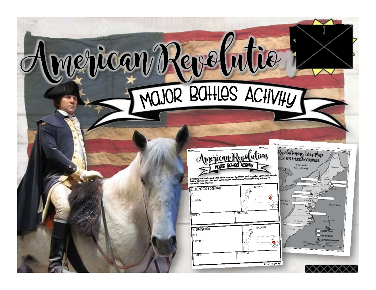 American Revolution Major Battles Overview Activity (HIST 101) - Studocu
