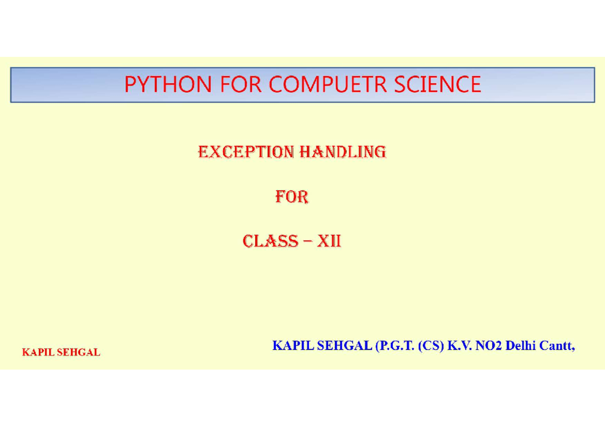 Exception Handling Techniques and Best Practices - Studocu