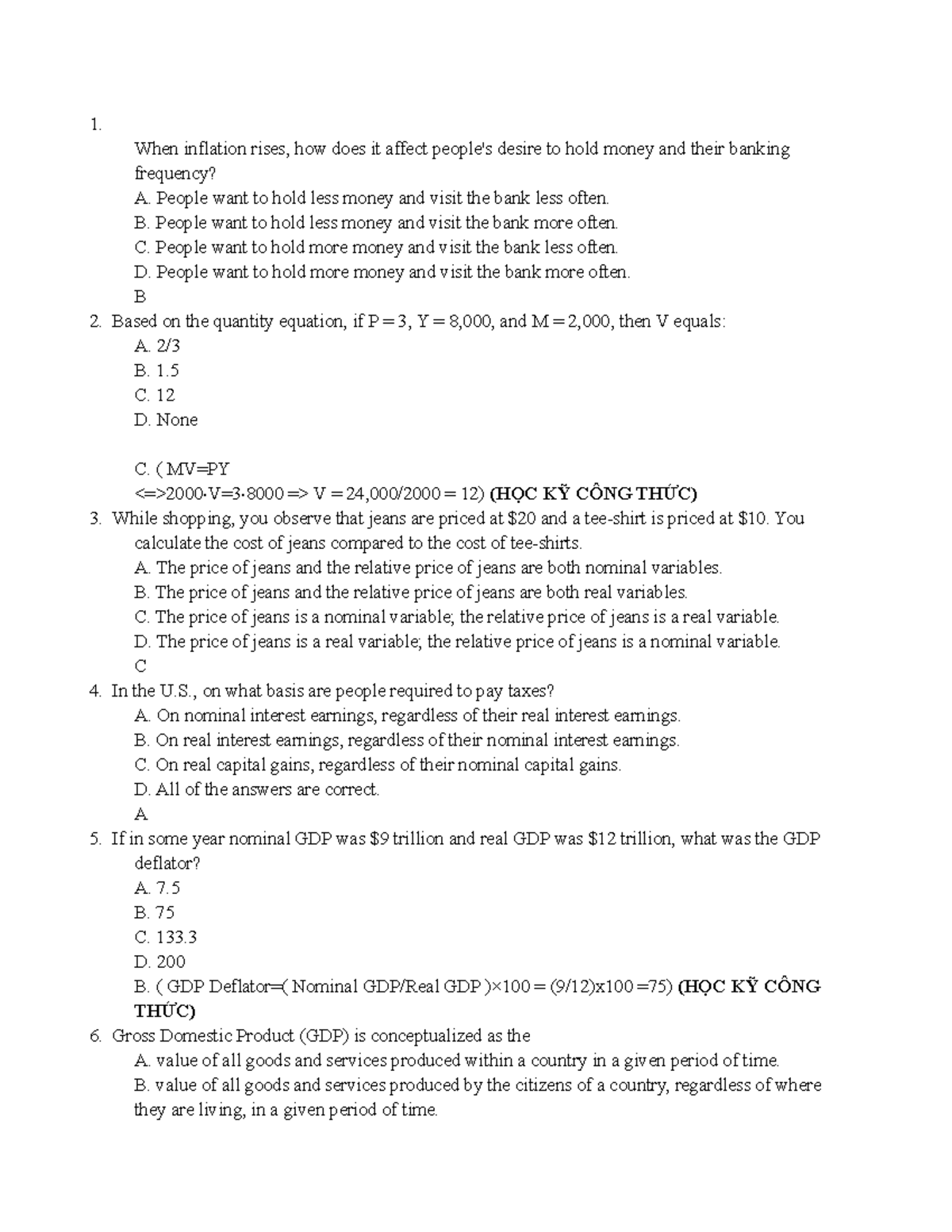 ECO 101 Final Exam - Money, Banking, and Macroeconomics Review - Studocu