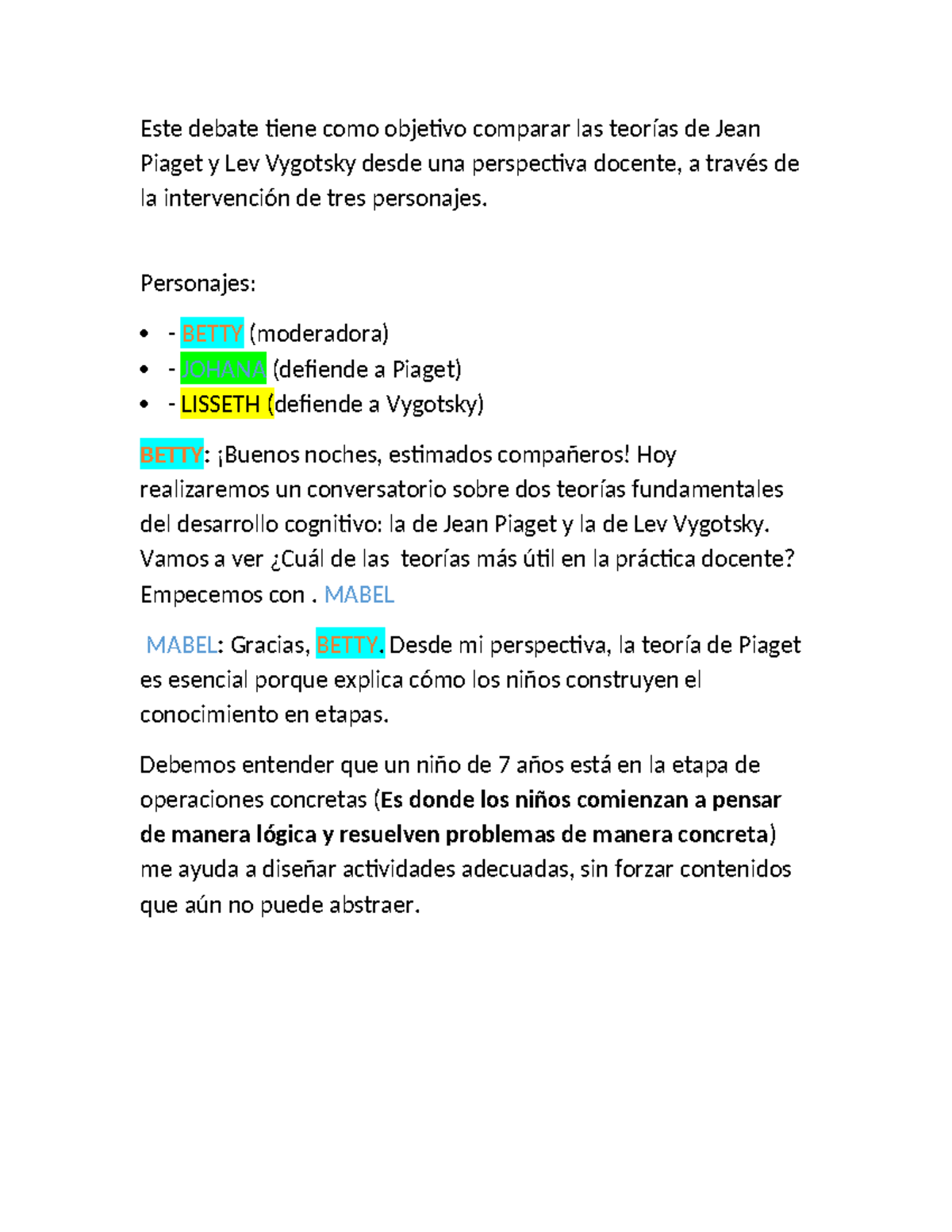 Debate sobre las Teorías de Piaget y Vygotsky en Psicología - Studocu