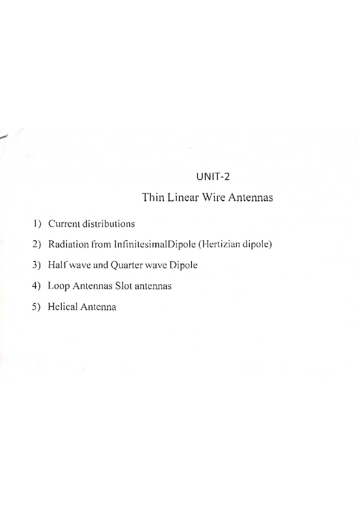 AWP Unit 2 - Thin Linear Wire Antennas: Current Distributions ...