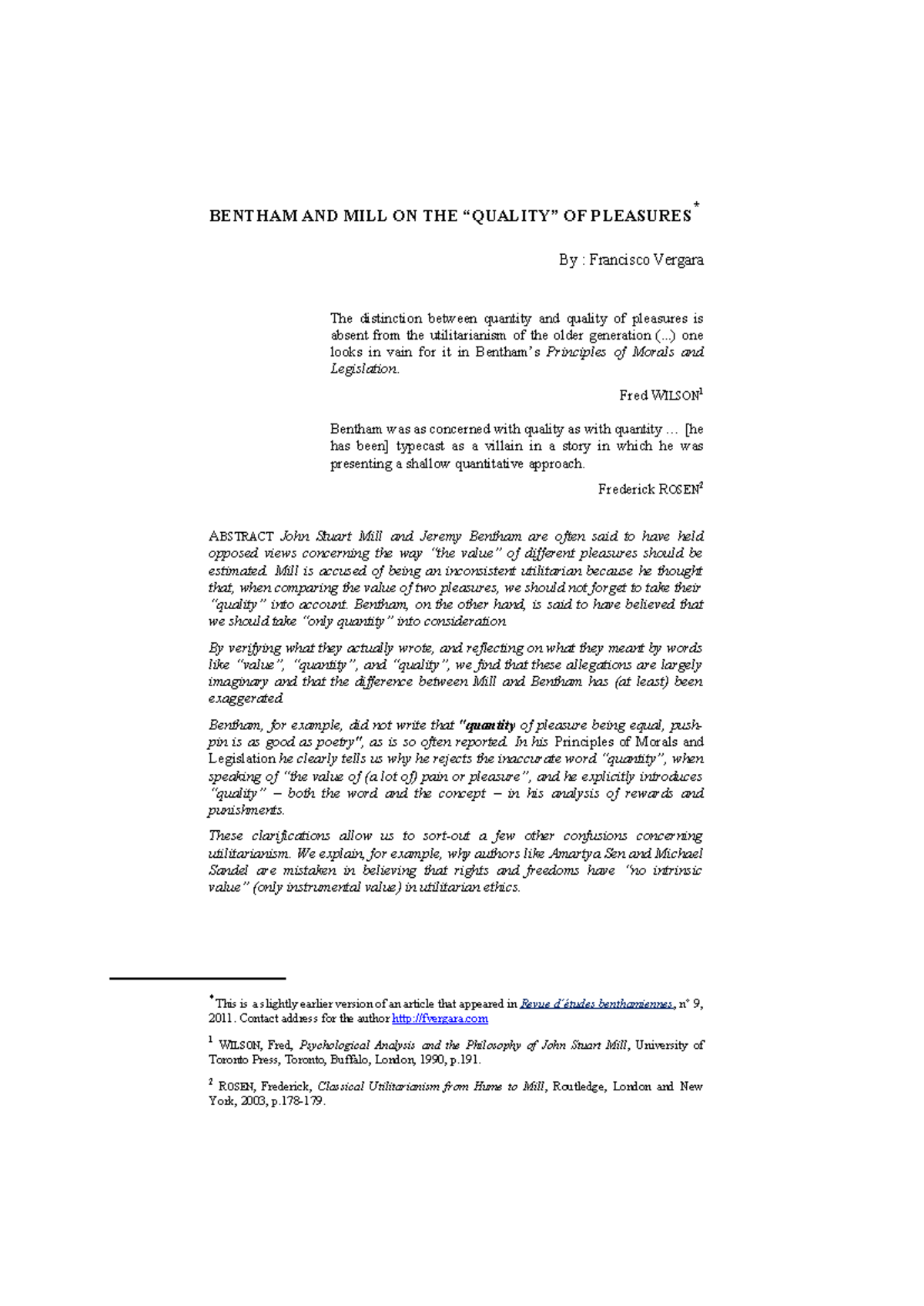 A Comparative Analysis of Bentham vs Mill on Utilitarianism Concepts ...