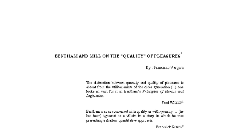 A Comparative Analysis of Bentham vs Mill on Utilitarianism Concepts ...