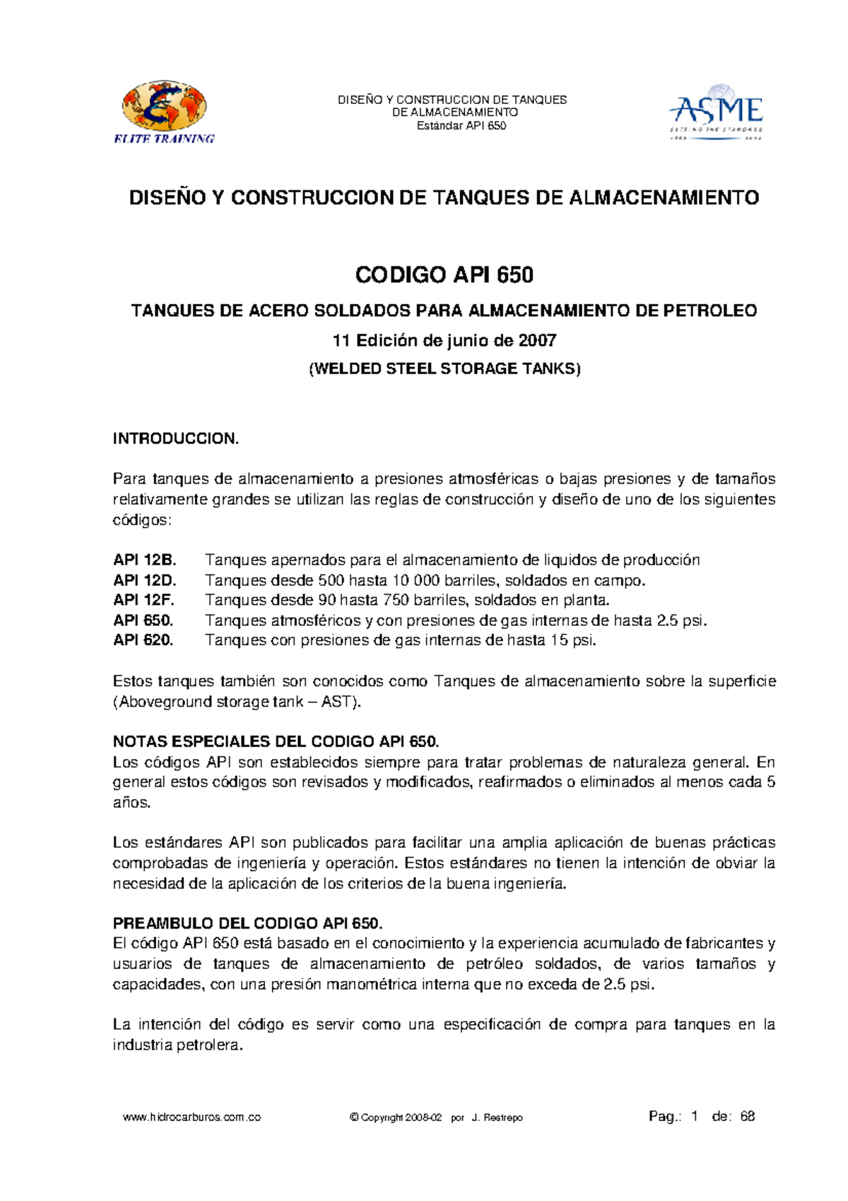 API 650 Español - norma - DE ALMACENAMIENTO Estándar API 650 DISEÑO Y CONSTRUCCION DE TANQUES DE ...