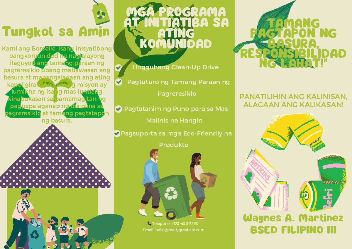 BSED FILIPINO III: Tamang Pagtapon ng Basura at Pagreresiklo sa ...