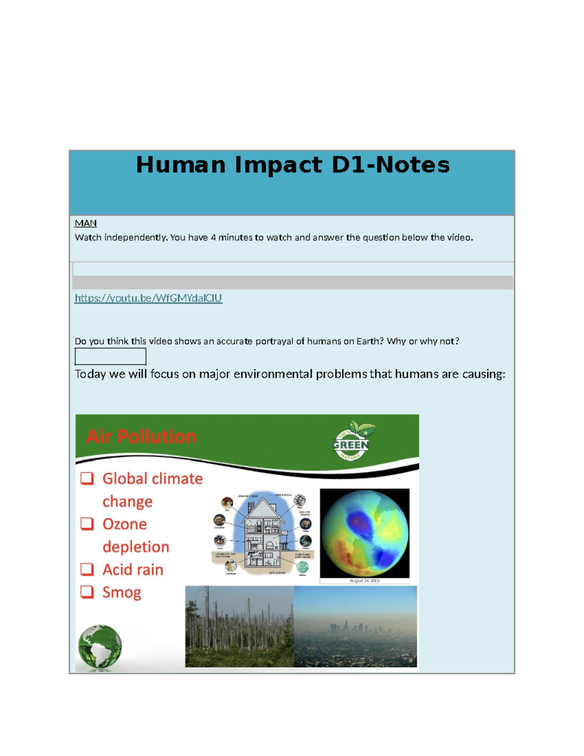 D5 - Human Impact Study Notes: Environmental Issues and Succession ...